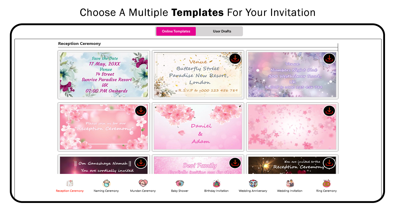 Invitation Maker Card Design - Video Invitation - Sandpiper Studio